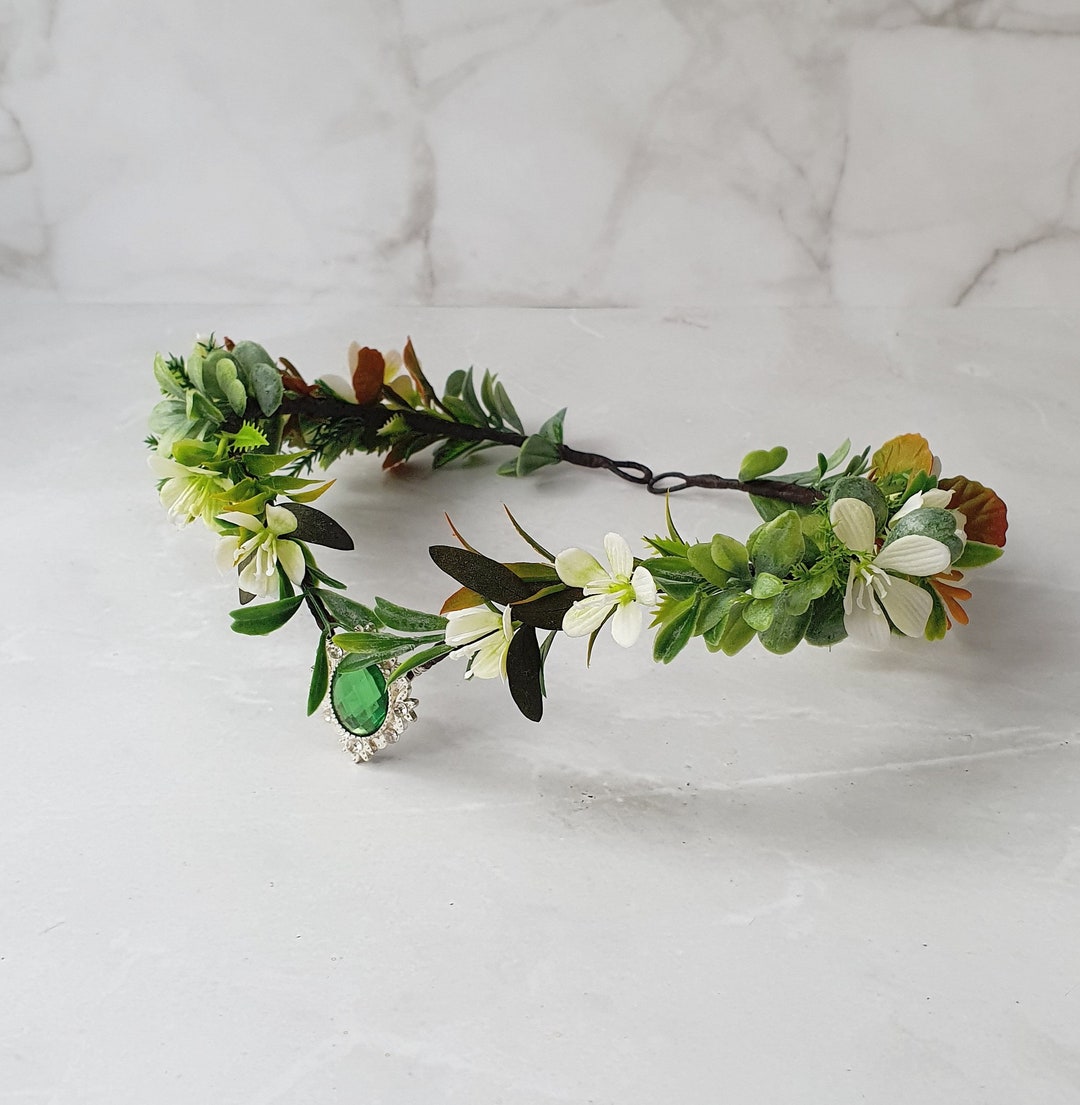 Elven Flower Tiara Elvish Flower Crown Woodland Greenery Floral Crown ...
