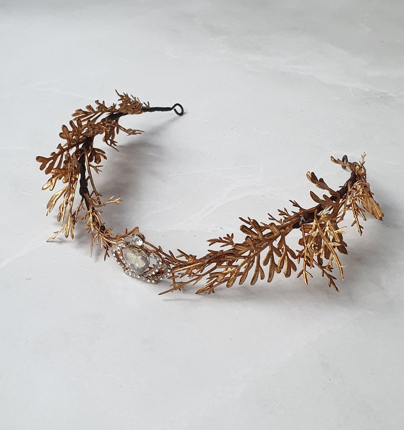 Elf Golden Tiara Elvish Boho Flower Crown Woodland Pink Floral Crown ...