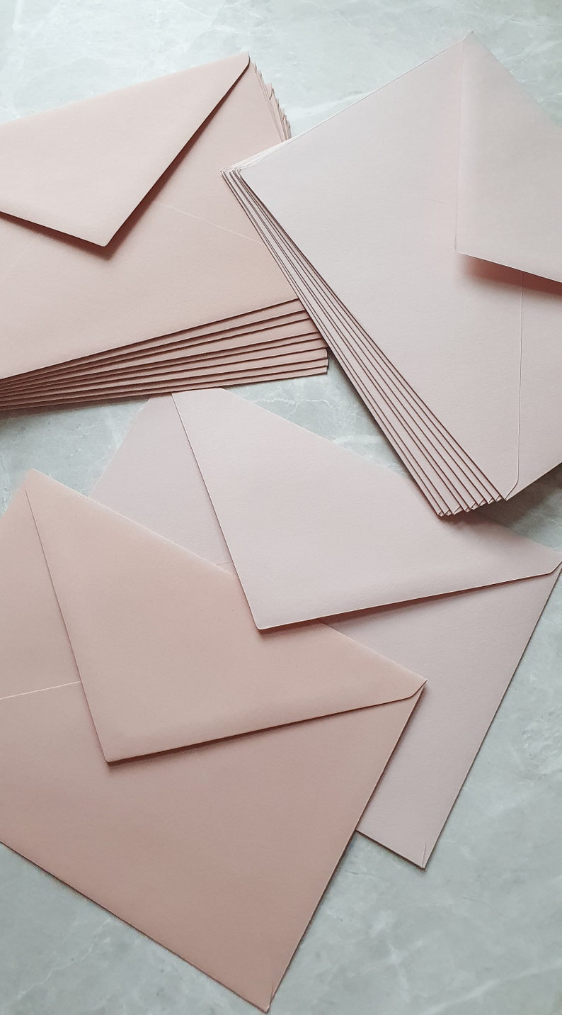 C6, B6 SIZE Blush Wedding Envelope Soft Pink Invitation Envelope ...