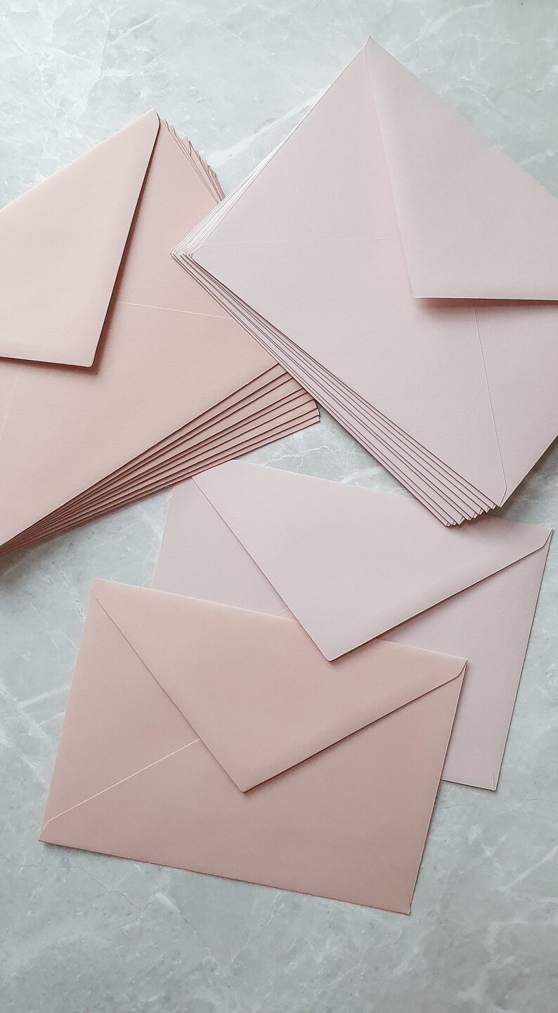 C6, B6 SIZE Blush Wedding Envelope Soft Pink Invitation Envelope ...