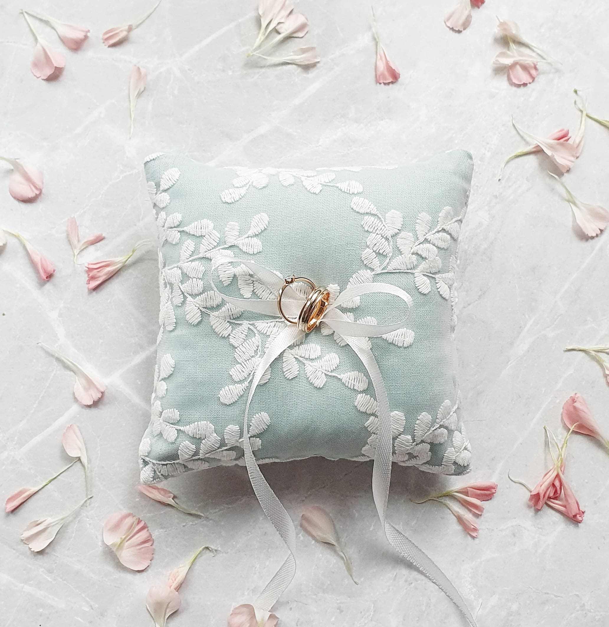 Sage Greenery Wedding Ring Pillow Bearer Pillow Classic Ring Holder ...