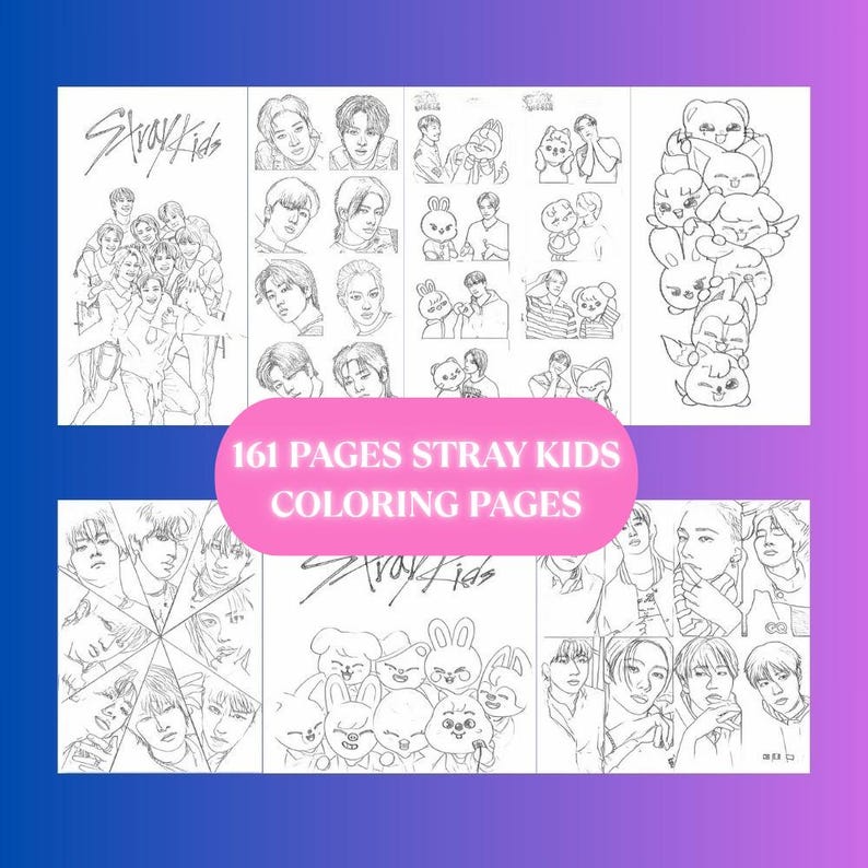 Stray Kids Coloring Book: 161 Printable Coloring Pages, (JPG Bundle) - Etsy