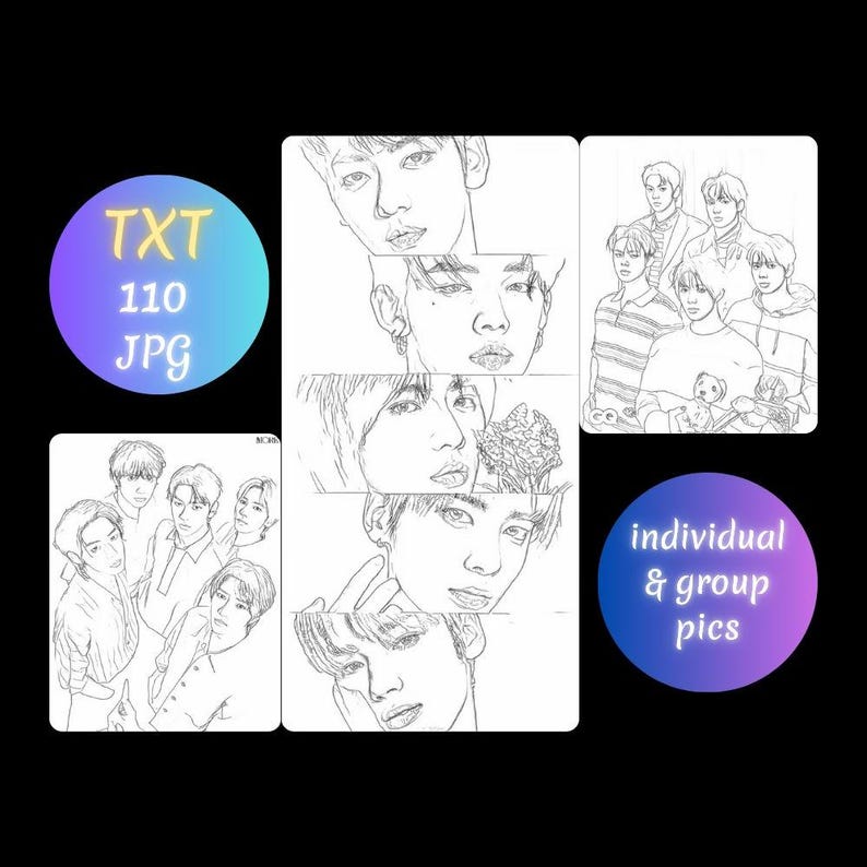 TXT Coloring Pages 110 Kpop Printable Fan Art for MOA Digital Idol ...