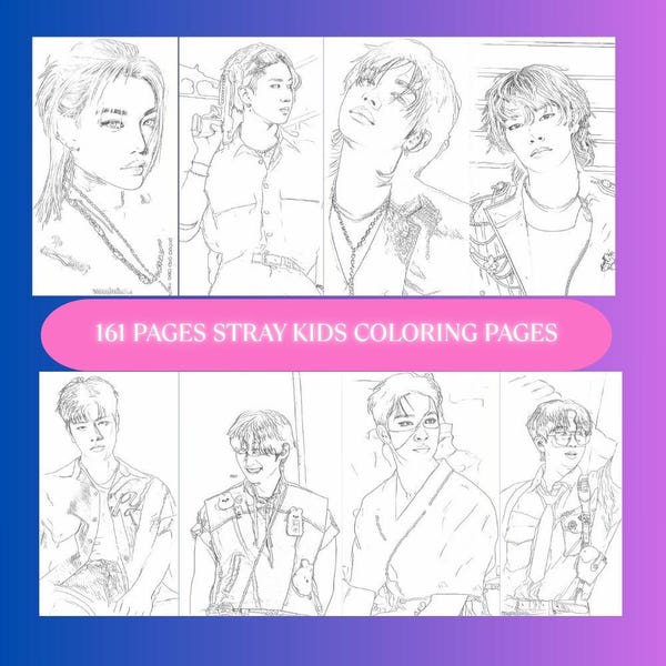 Stray Kids Colouring Pages - Etsy