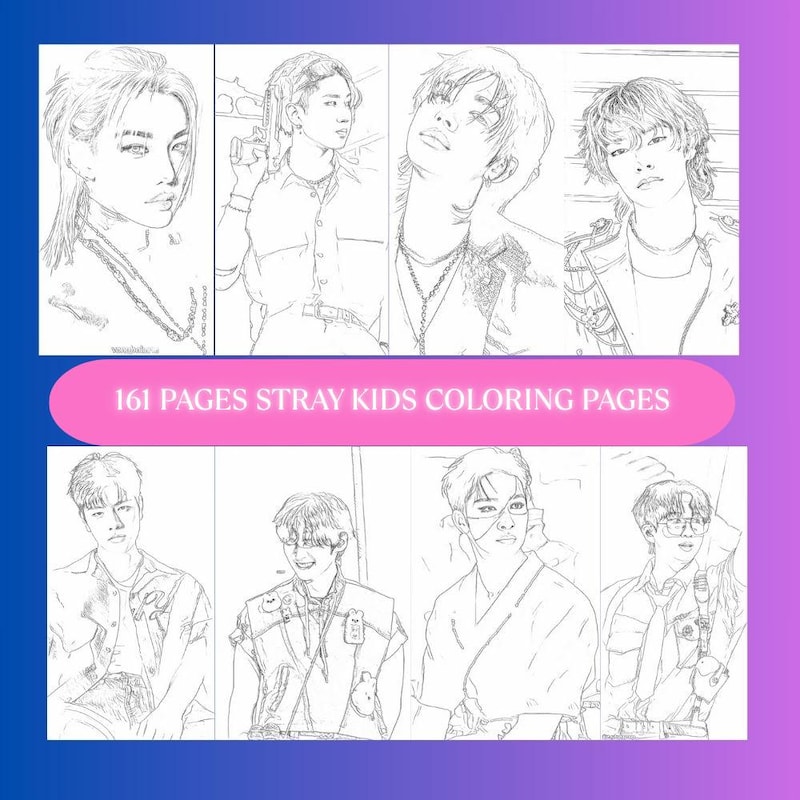 Stray Kids Coloring Pages - Etsy