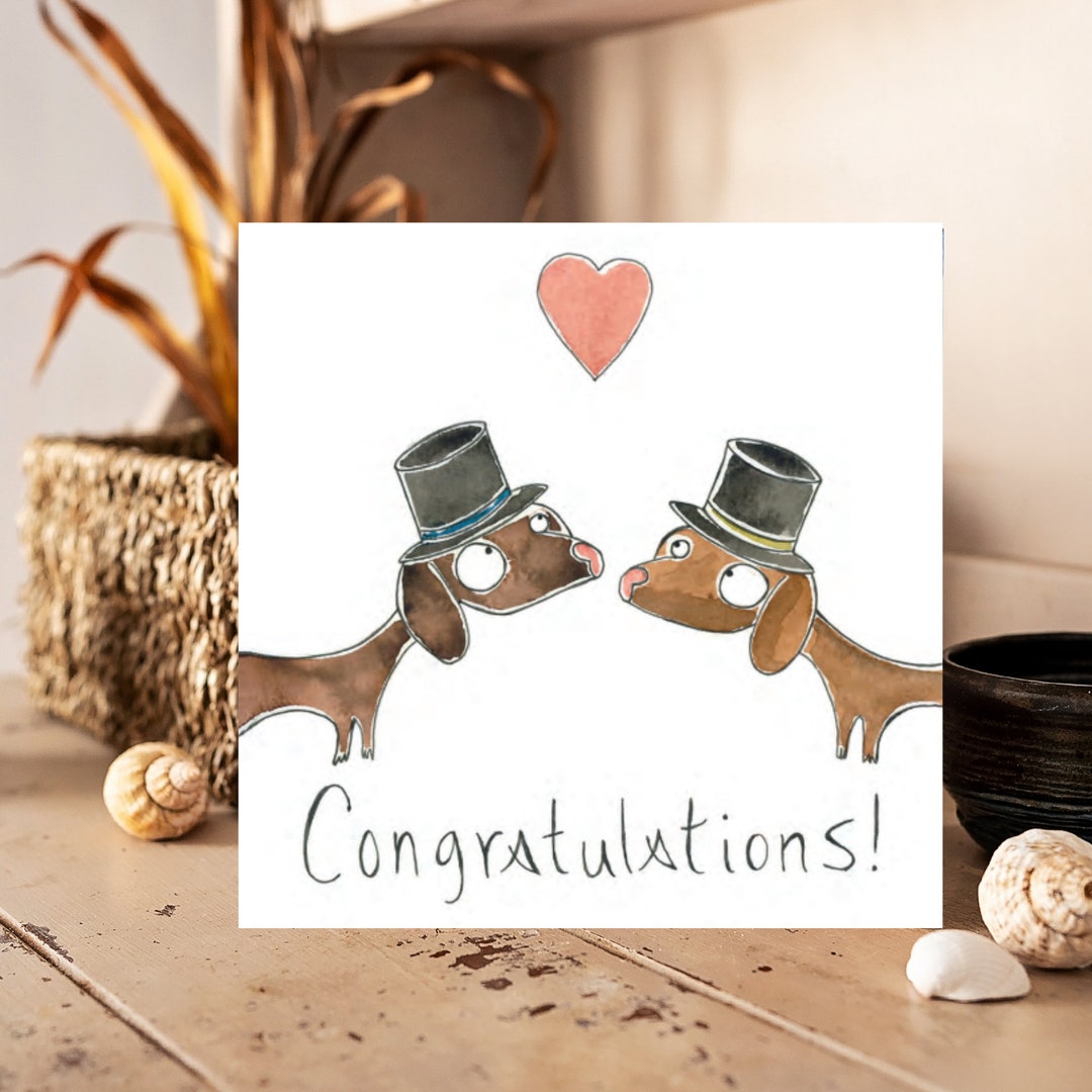 Wedding Congratulations MR Sausage Dog Dachshund Greeting Card - Etsy ...