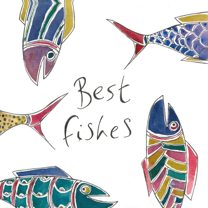 Best Fishes Fish Greeting Card - Etsy