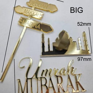 Set Hajj Mubarak Cake Topper and Charm Set Umrah Mubarak Topper ...