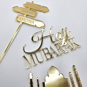 Set Hajj Mubarak Cake Topper and Charm Set Umrah Mubarak Topper ...
