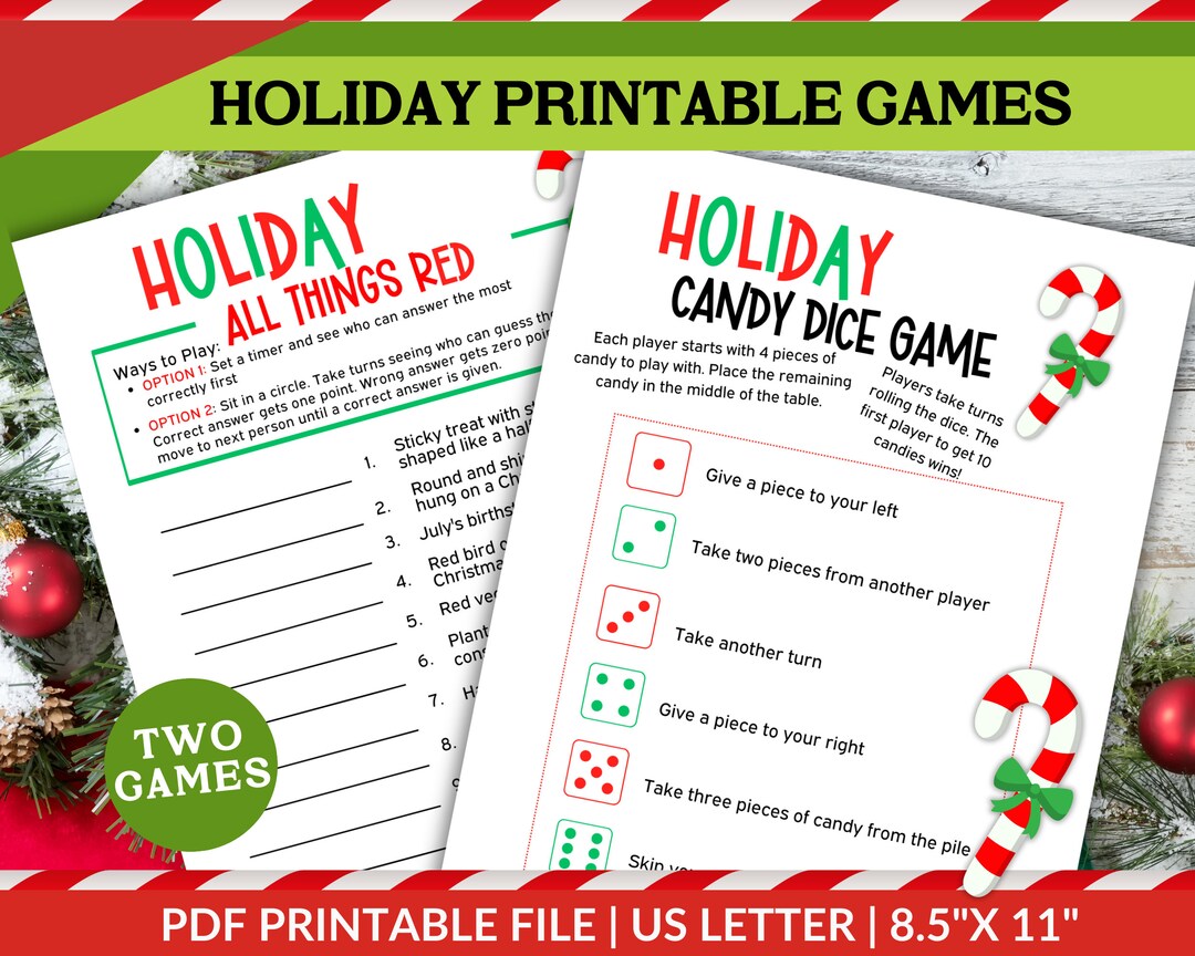 Candy Dice Game All Things Red Printable, Holiday Work Office Party ...