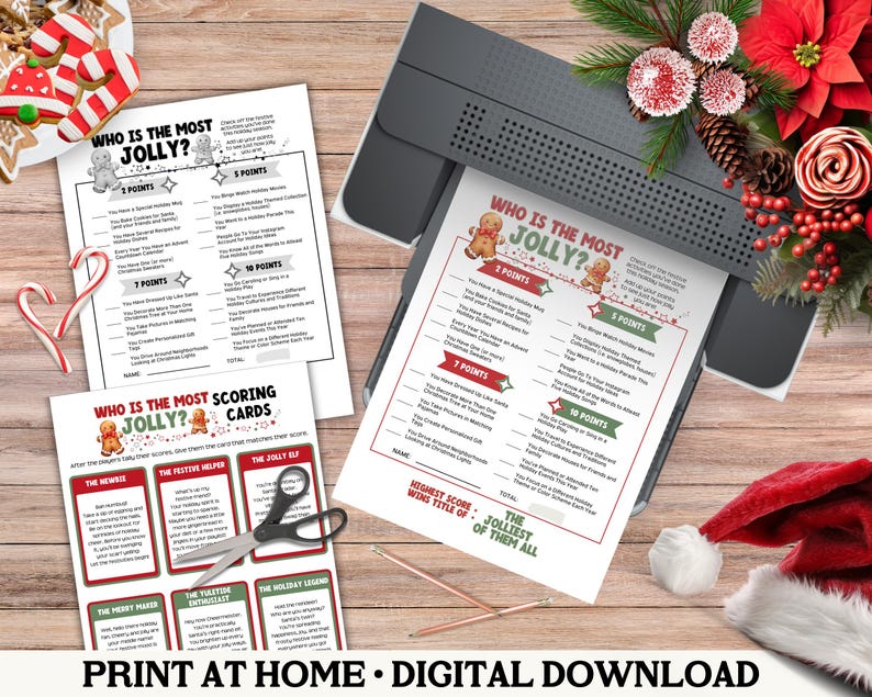 How Jolly Are You Printable PDF Christmas Game, Who is the Most Jolly ...