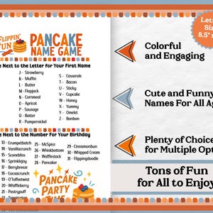Pancake Name Game With Sign and Blank Name Tags Template, Printable PDF ...