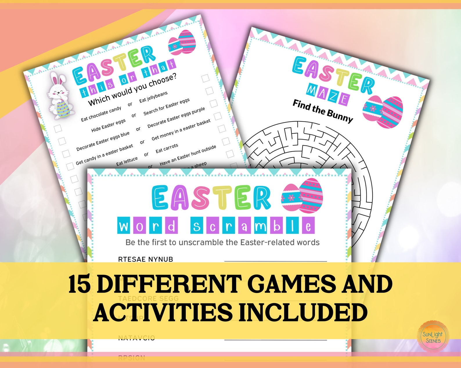 Easter Family Games Bundle, 15 Kids Party Printable Classroom ...