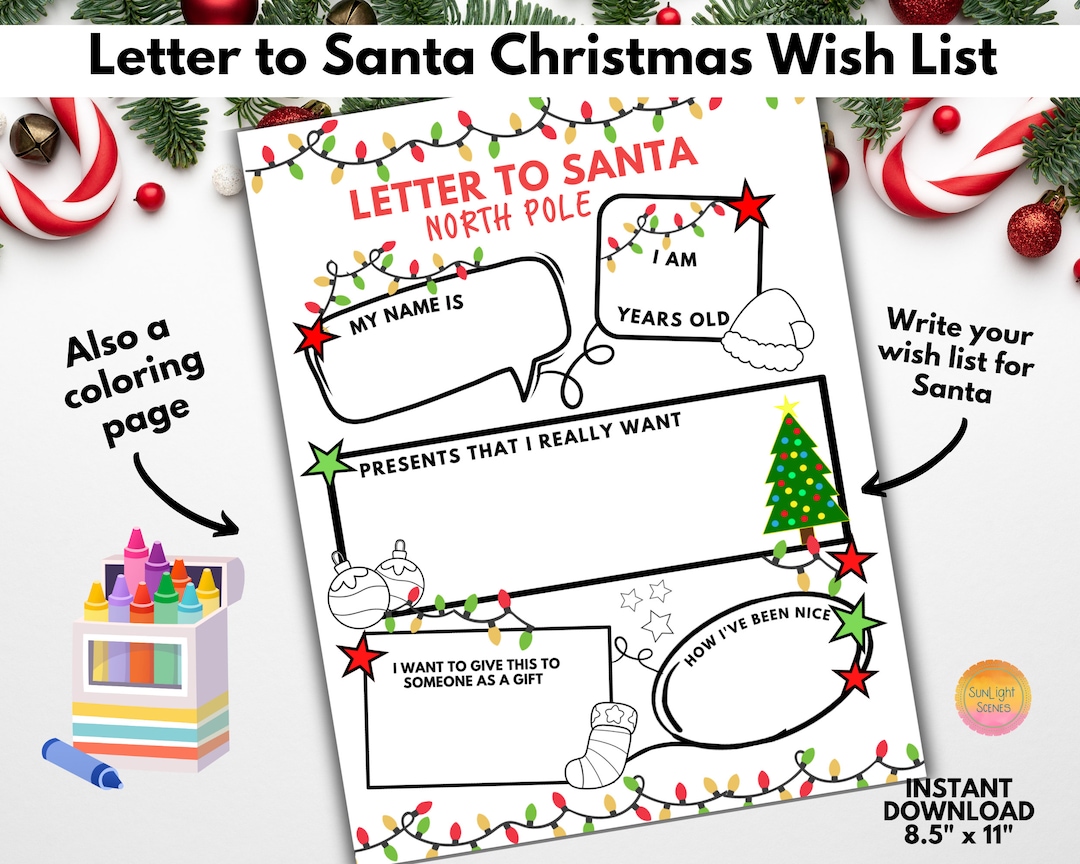 Letter to Santa All About Me Christmas, Easy to Print Dear Santa Letter ...