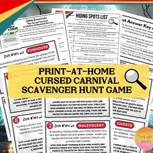 Halloween Scavenger Hunt Printable Game Bundle With Riddles Clues, Fall ...