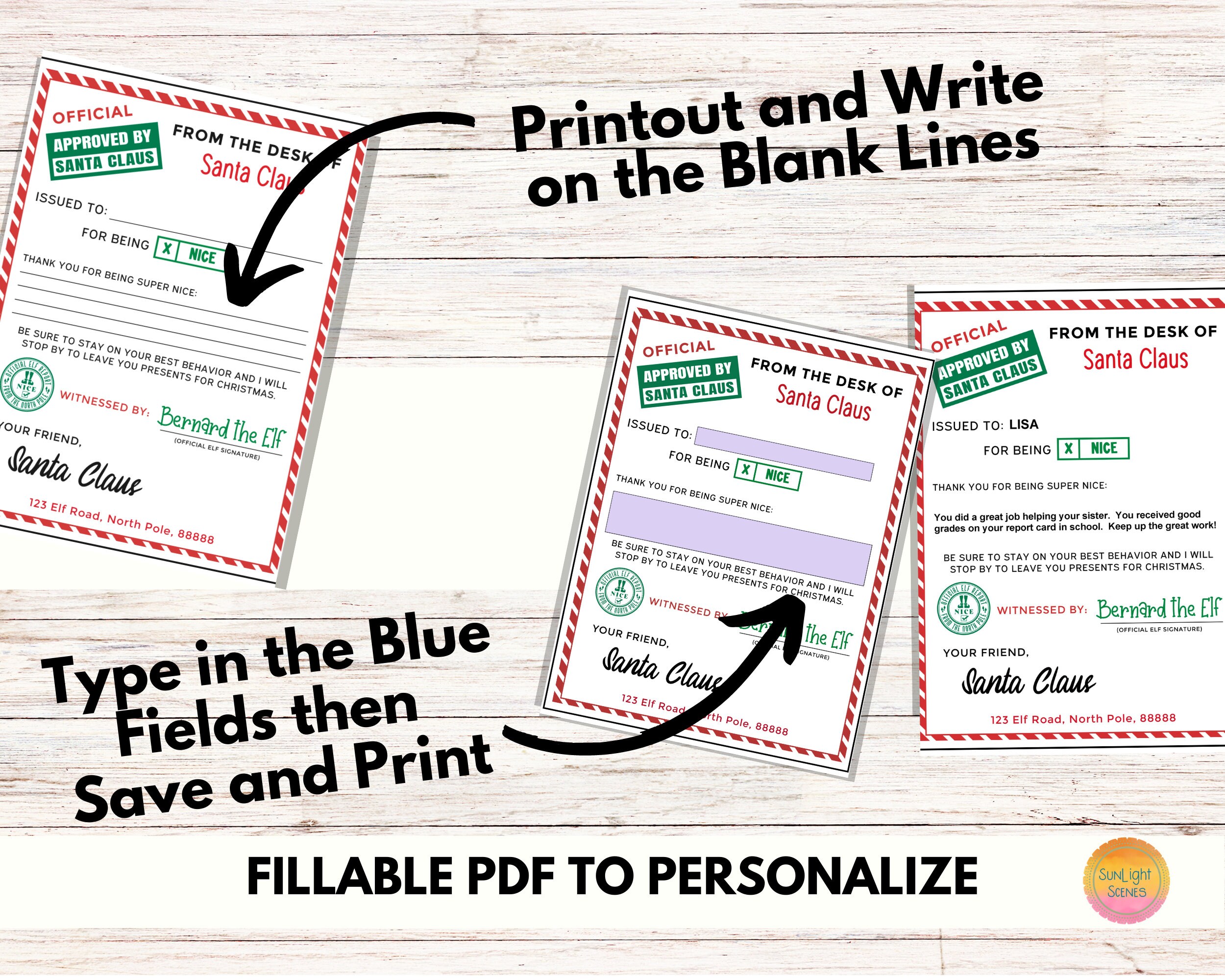 Editable Letter From Santa, Naughty Warning Letter, Nice List Christmas ...