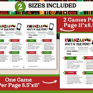 Kwanzaa What's in Your Phone Game Printable PDF, Whats on Your Phone ...