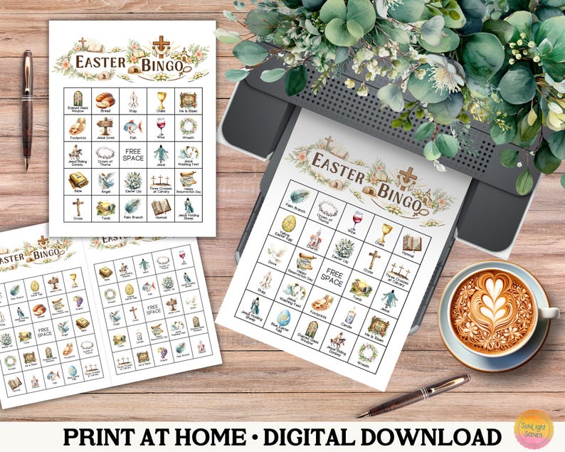 Easter Bible Bingo Game (printable PDF) Christian Holy Week Activity He ...