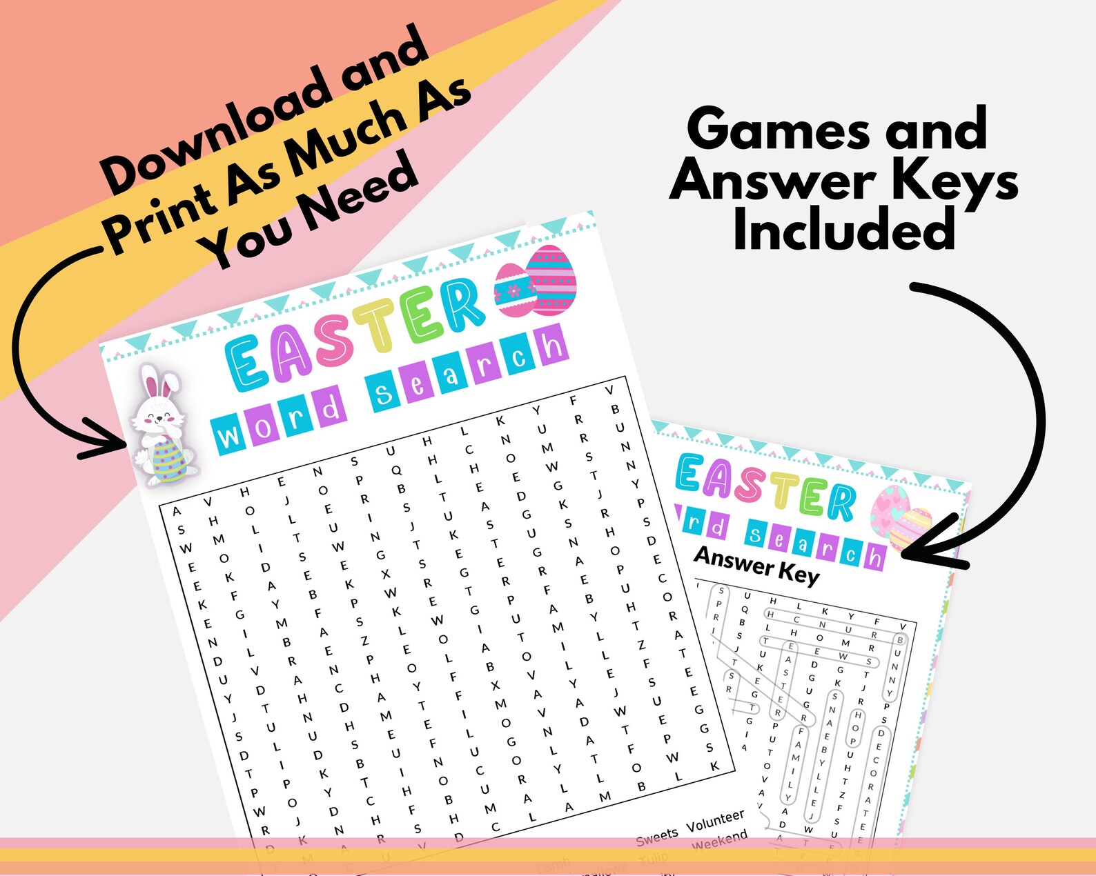Easter Family Games Bundle, 15 Kids Party Printable Classroom ...