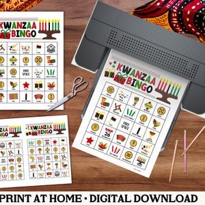 Kwanzaa Bingo Game Printable PDF, 100 Bingo Cards Bundle, Seven ...