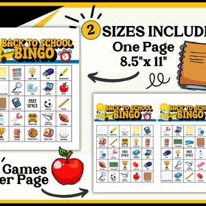 Back to School Bingo Game Cards, Classroom Bingo First Day of School ...