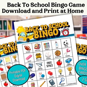 Back to School Bingo Game Cards, Classroom Bingo First Day of School ...
