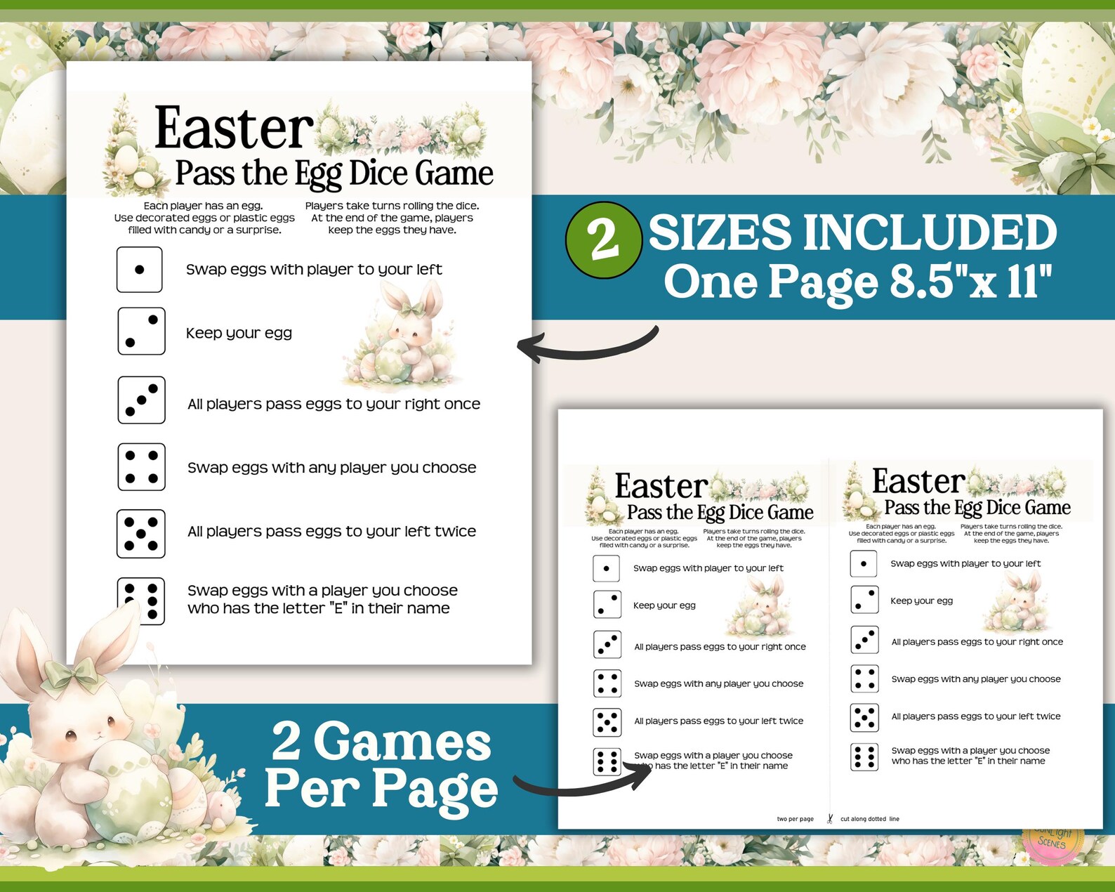 Pass the Egg Easter Party Game PDF, Roll the Dice Gift Exchange Spring ...