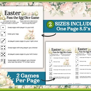 Pass the Egg Easter Party Game PDF, Roll the Dice Gift Exchange Spring ...