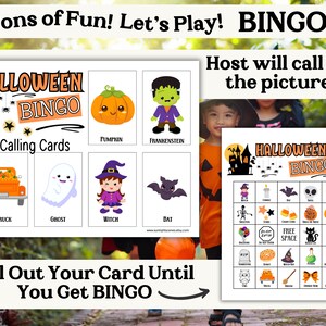 Halloween Bingo Game Cards, Printable Classroom Party Kids October ...