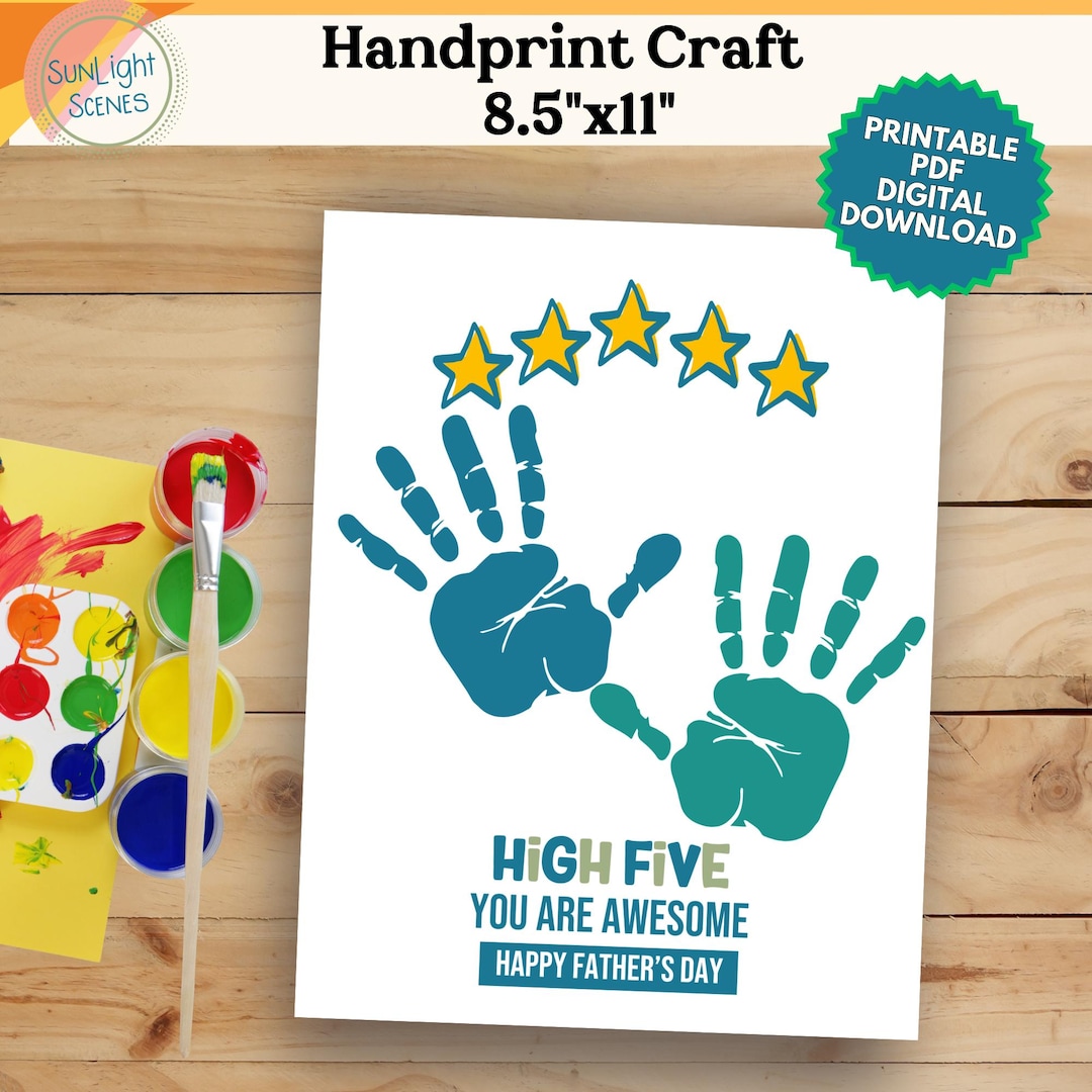 Fathers Day Handprint Craft Art for Dad, Happy First Father's Day ...