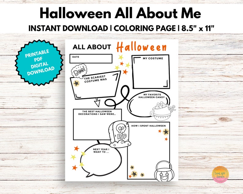 Kids Halloween Activities, All About Me Halloween Coloring Page ...