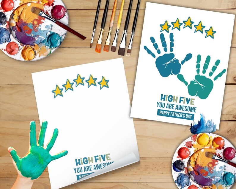 Fathers Day Handprint Craft Art for Dad, Happy First Father's Day ...