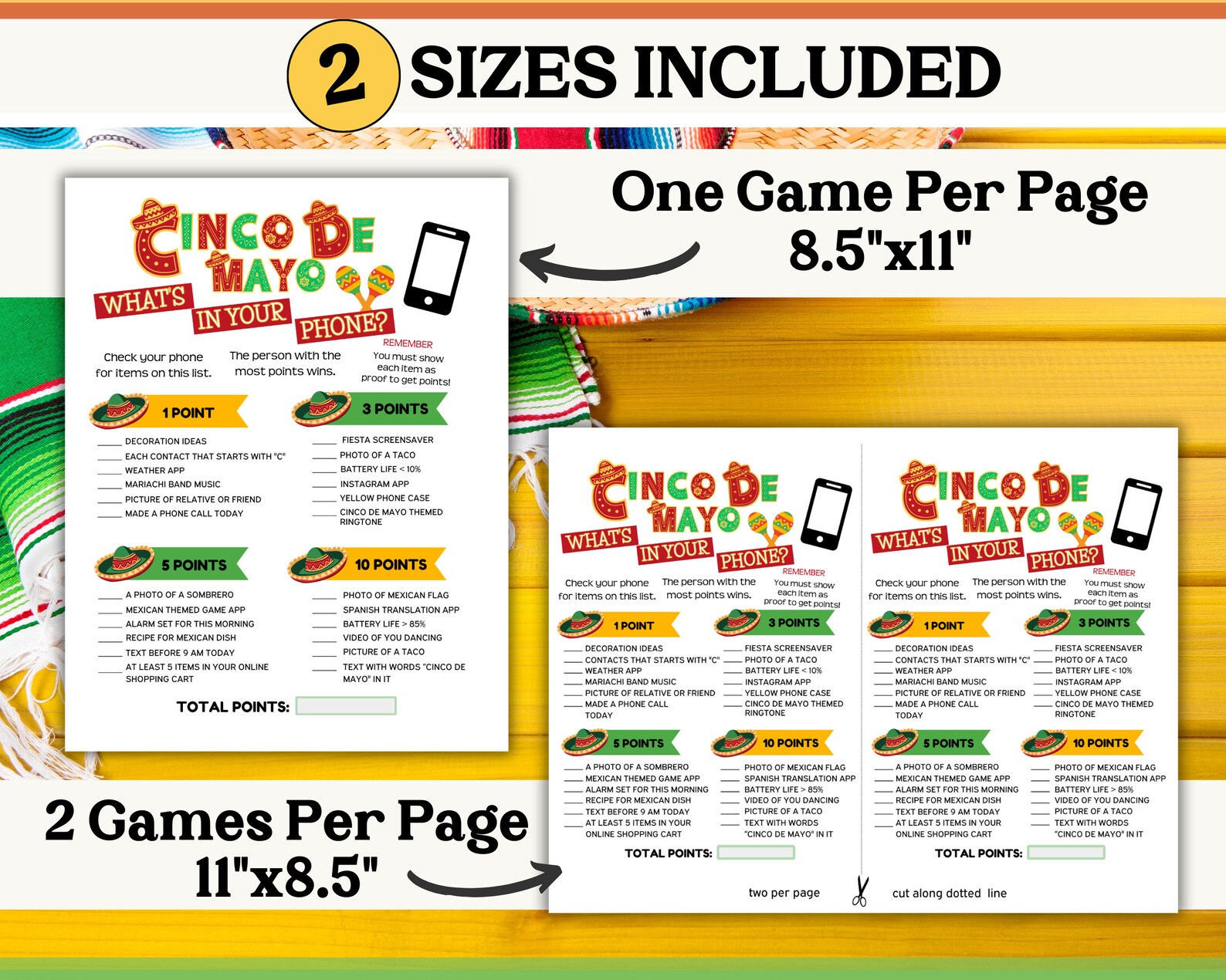 Cinco De Mayo What's in Your Phone Printable Game, Ladies Night Mexican ...