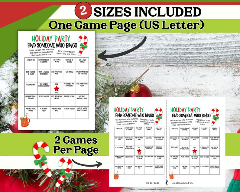 Christmas Find Someone Who Printable Game, Holiday Human Bingo Coworker ...