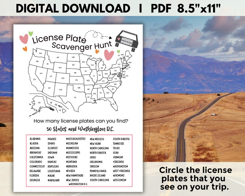 Printable Travel Tracker USA Map PDF, United States Places I've Visited ...