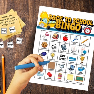Back to School Bingo Game Cards, Classroom Bingo First Day of School ...