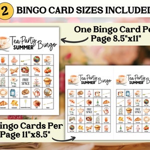 Summer Tea Party Bingo Game Printable, Peach Watercolor Ladies Brunch ...