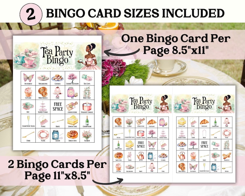 Tea Party Bingo 100 Printable Cards, Enchanted Garden Bridal Shower ...