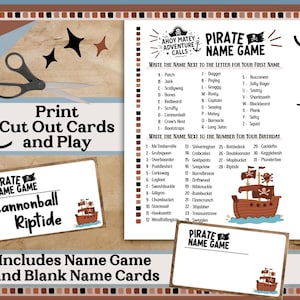 What's Your Pirate Name Game: Printable Birthday Party Name Generator ...