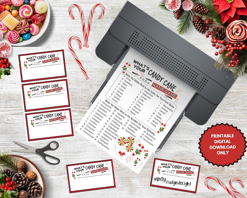 Printable Candy Cane Name Game Generator, Christmas Whats Your Sweets ...