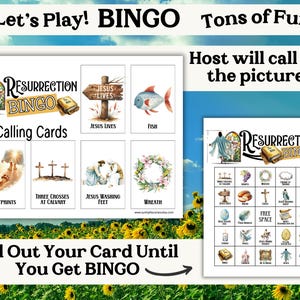 Resurrection Bingo Cards Printable PDF, Christian Religious Easter ...