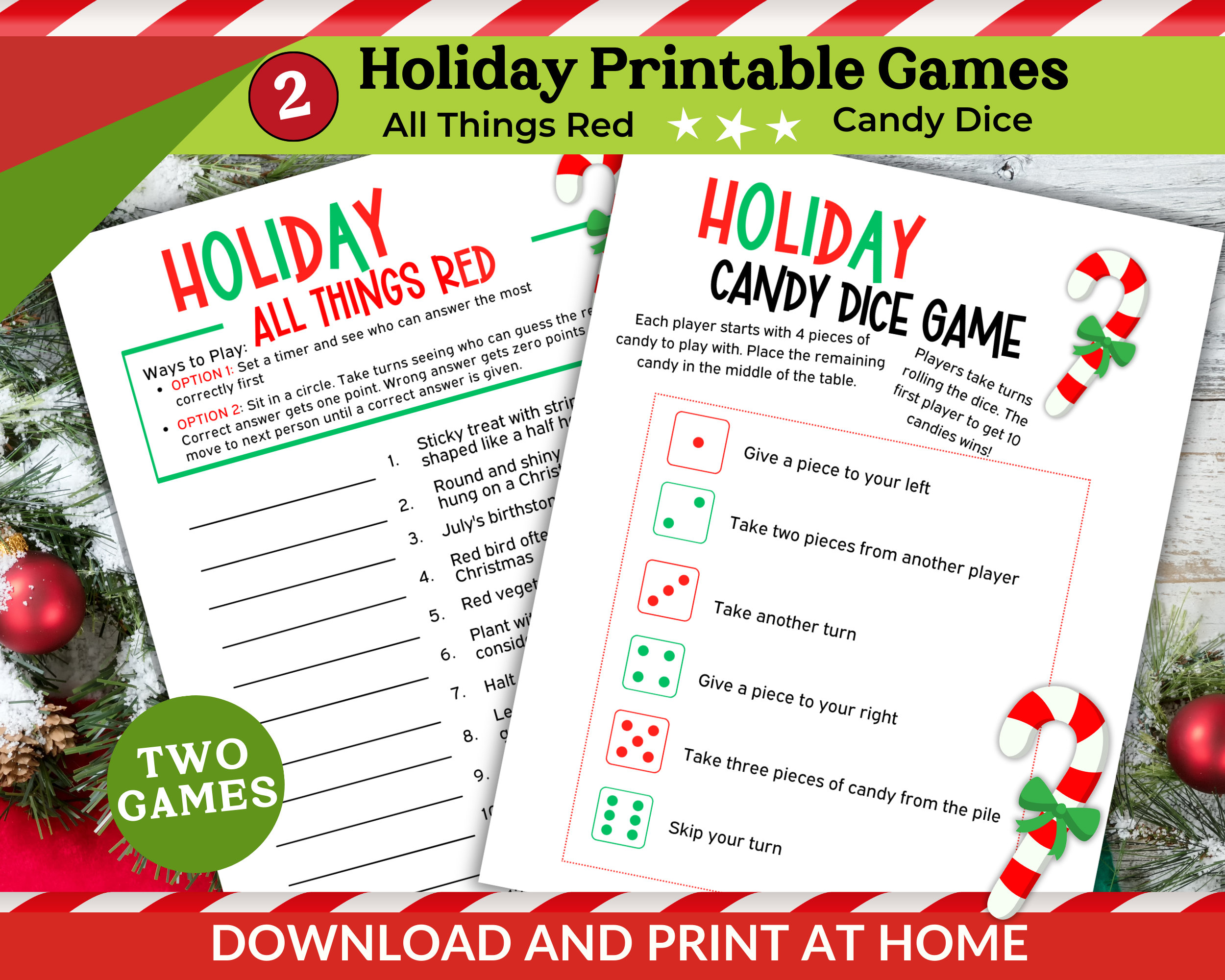 Candy Dice Game All Things Red Printable, Holiday Work Office Party ...