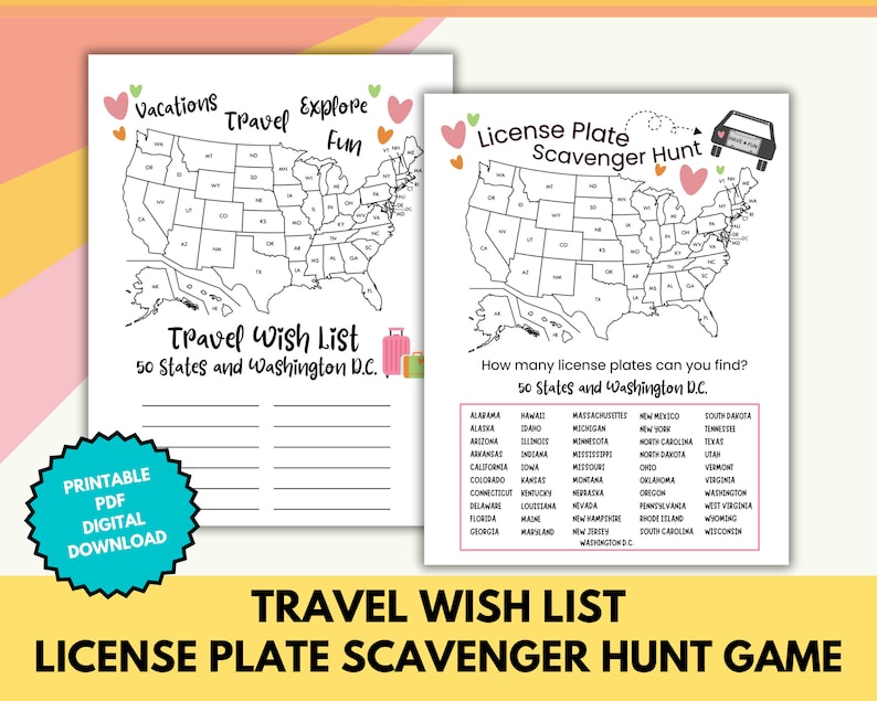 Printable Travel Tracker USA Map PDF, United States Places I've Visited ...
