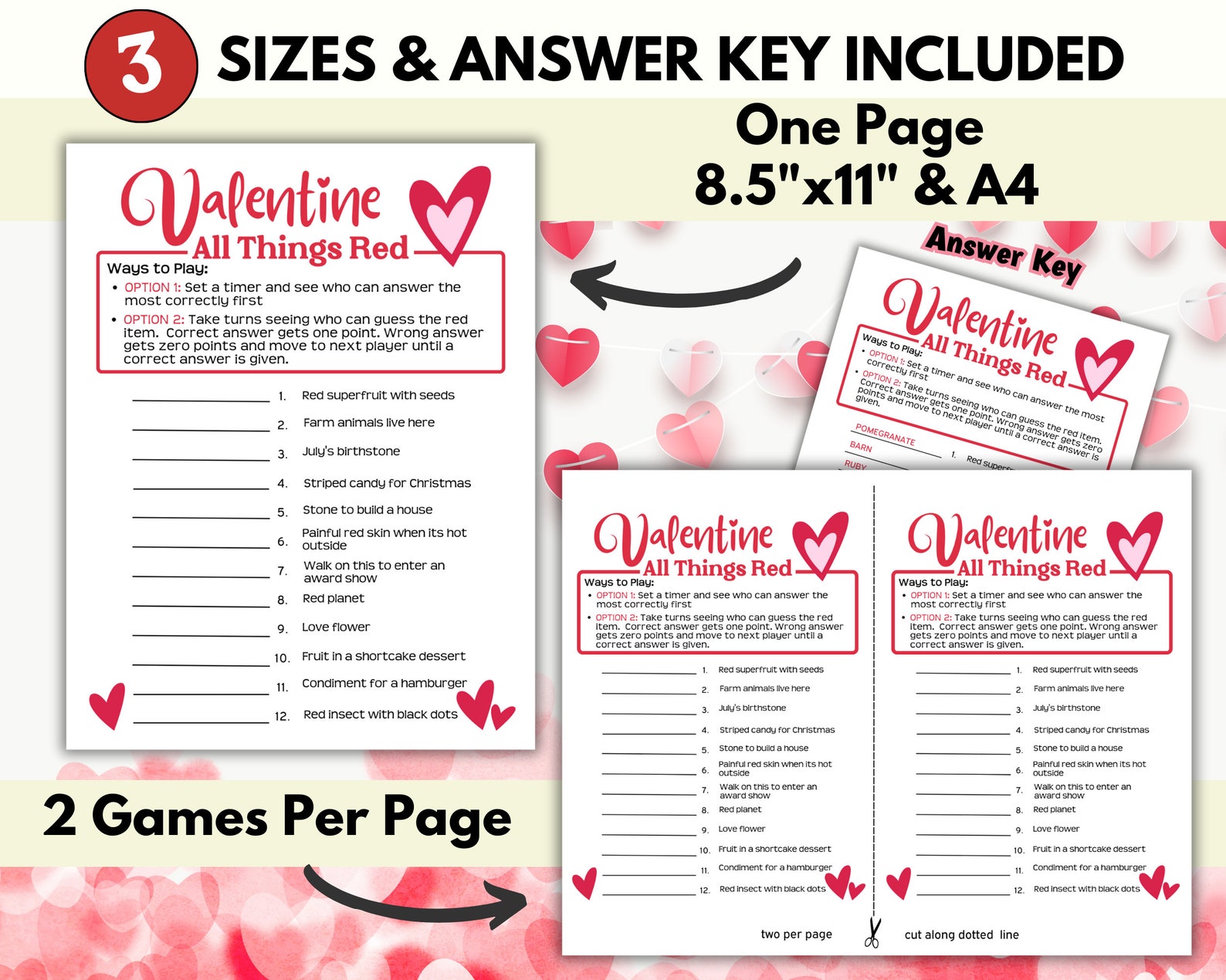 Valentines Day Candy Dice Game All Things Red, Galentines Game Party ...