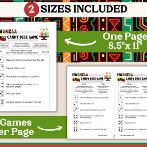 Kwanzaa Candy Dice Game Printable PDF, Candy Roll the Dice Group Game ...