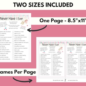 Never Have I Ever Printable Party Game Ladies Night Out, Girls Night ...