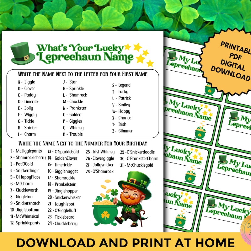 Shamrock Name Tags - Etsy
