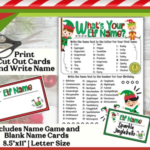 Elf Name Game Generator Printable Name Tags, Whats Your Elf Name Family ...