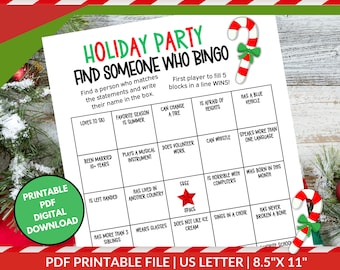 Holiday Get to Know You Bingo - Etsy