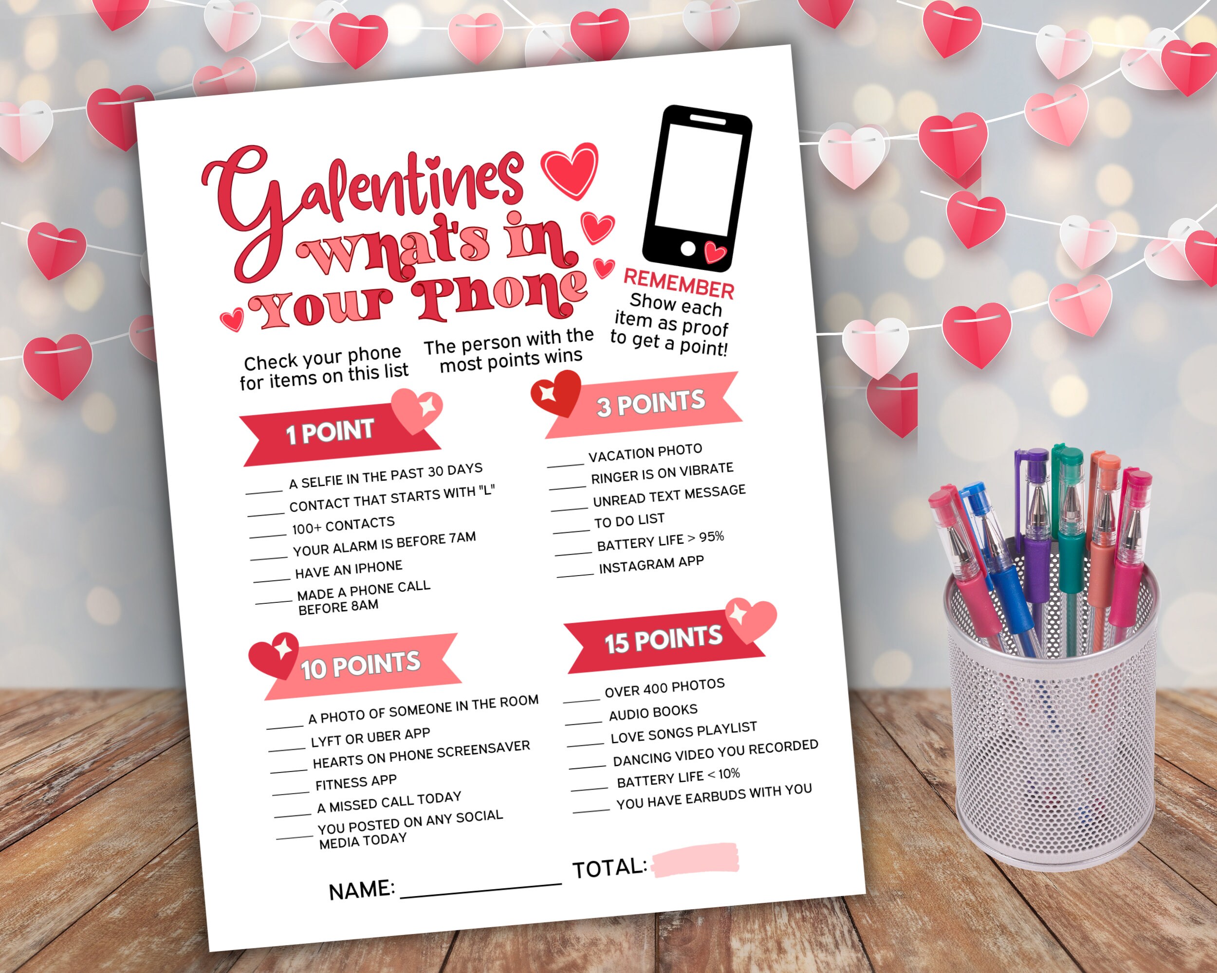 Galentine Whats in Your Phone Ladies Night Game, Girls Night Out Fun ...